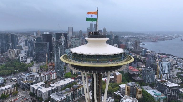 Indian Tricolour Hoisted at Seattle’s Space Needle for 79th ...