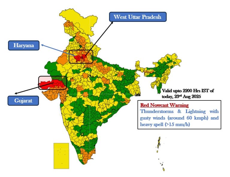 IMD issues red alert for extremely heavy rainfall over East Rajasthan and Jammu and Kashmir