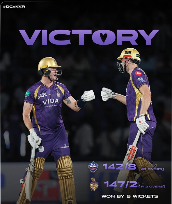IPL 2026: Kolkata Knight Riders defeat Delhi Capitals by 8 wickets | DD ...